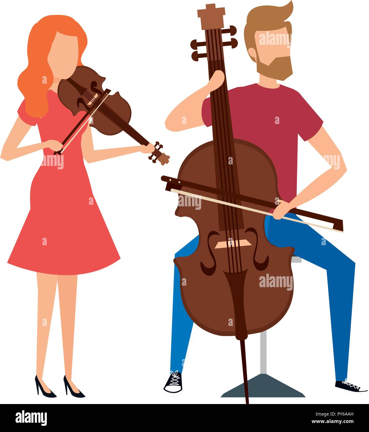 musical duet avatars characters vector illustration design Stock Vector ...