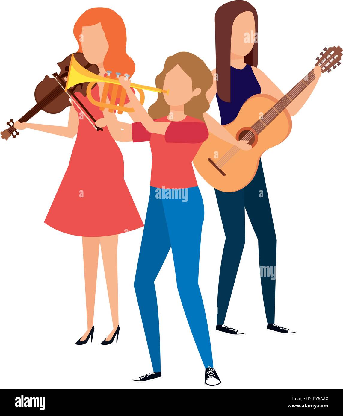 musical band avatars characters vector illustration design Stock Vector ...