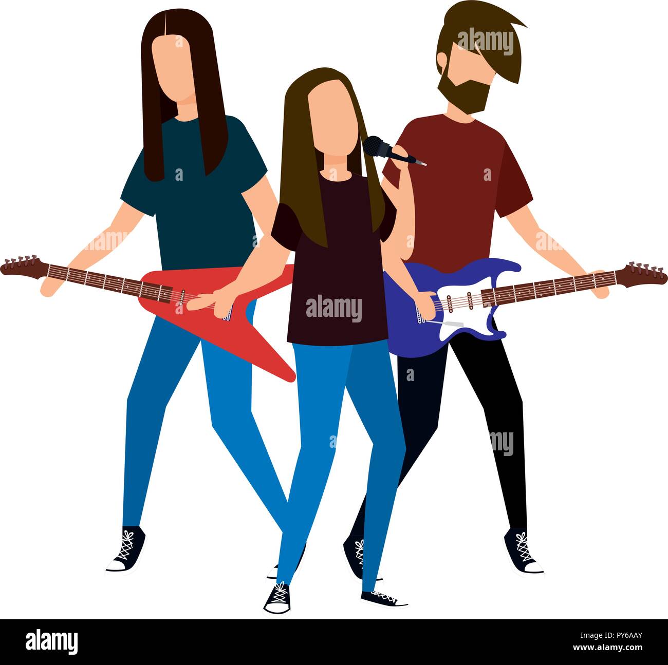 musical band avatars characters vector illustration design Stock Vector ...