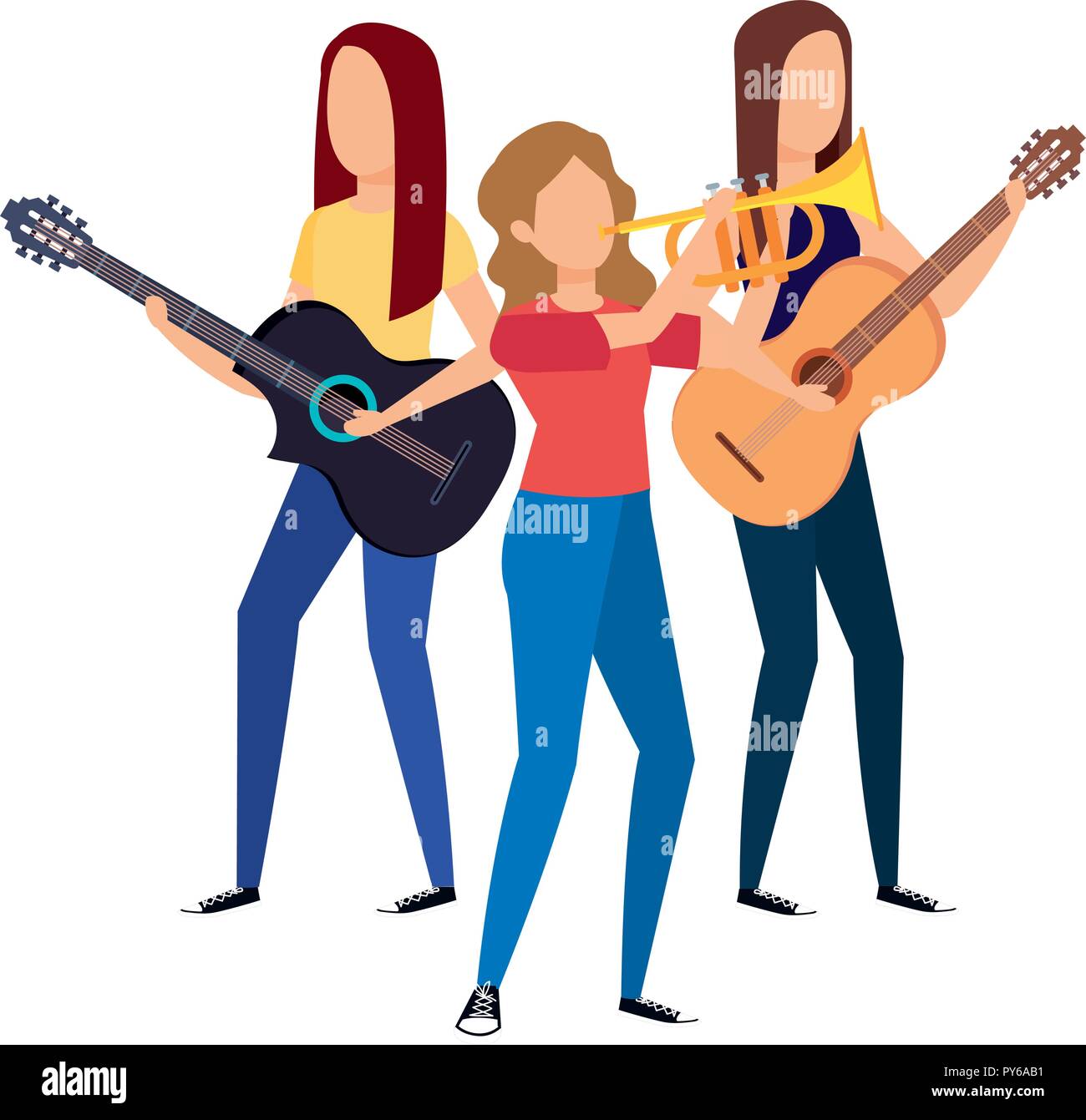 musical band avatars characters vector illustration design Stock Vector ...