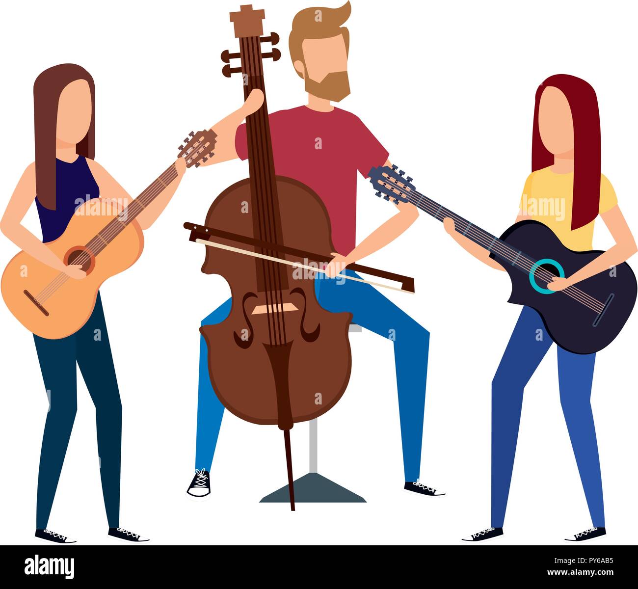musical band avatars characters vector illustration design Stock Vector ...