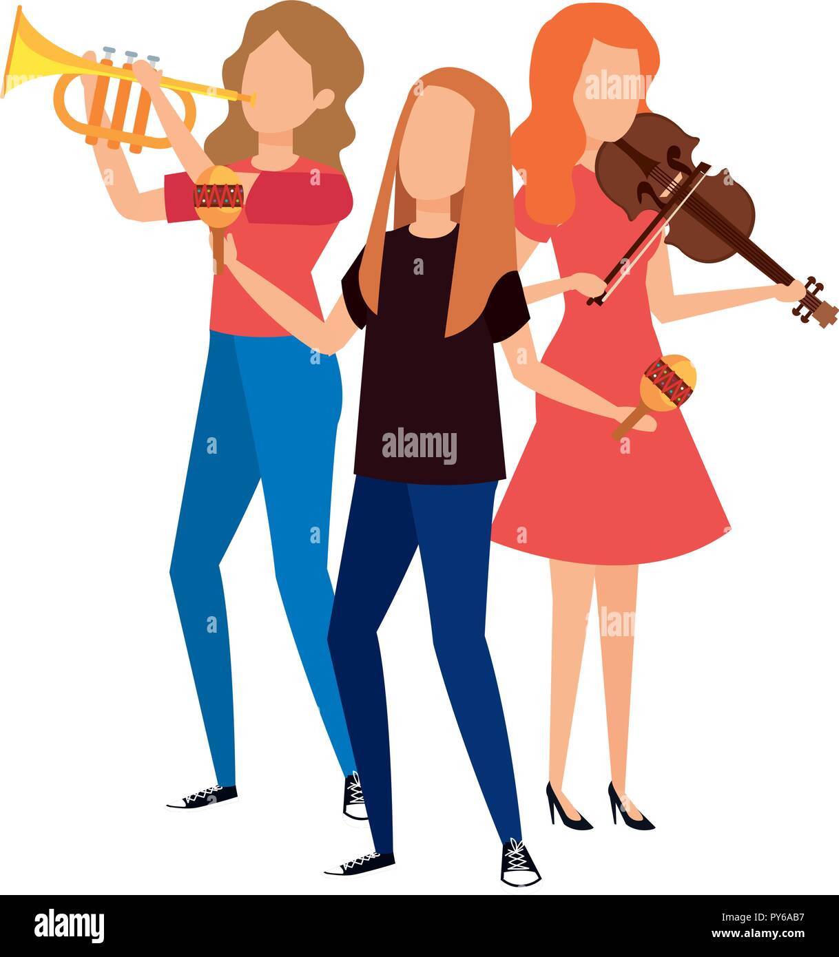 musical band avatars characters vector illustration design Stock Vector ...