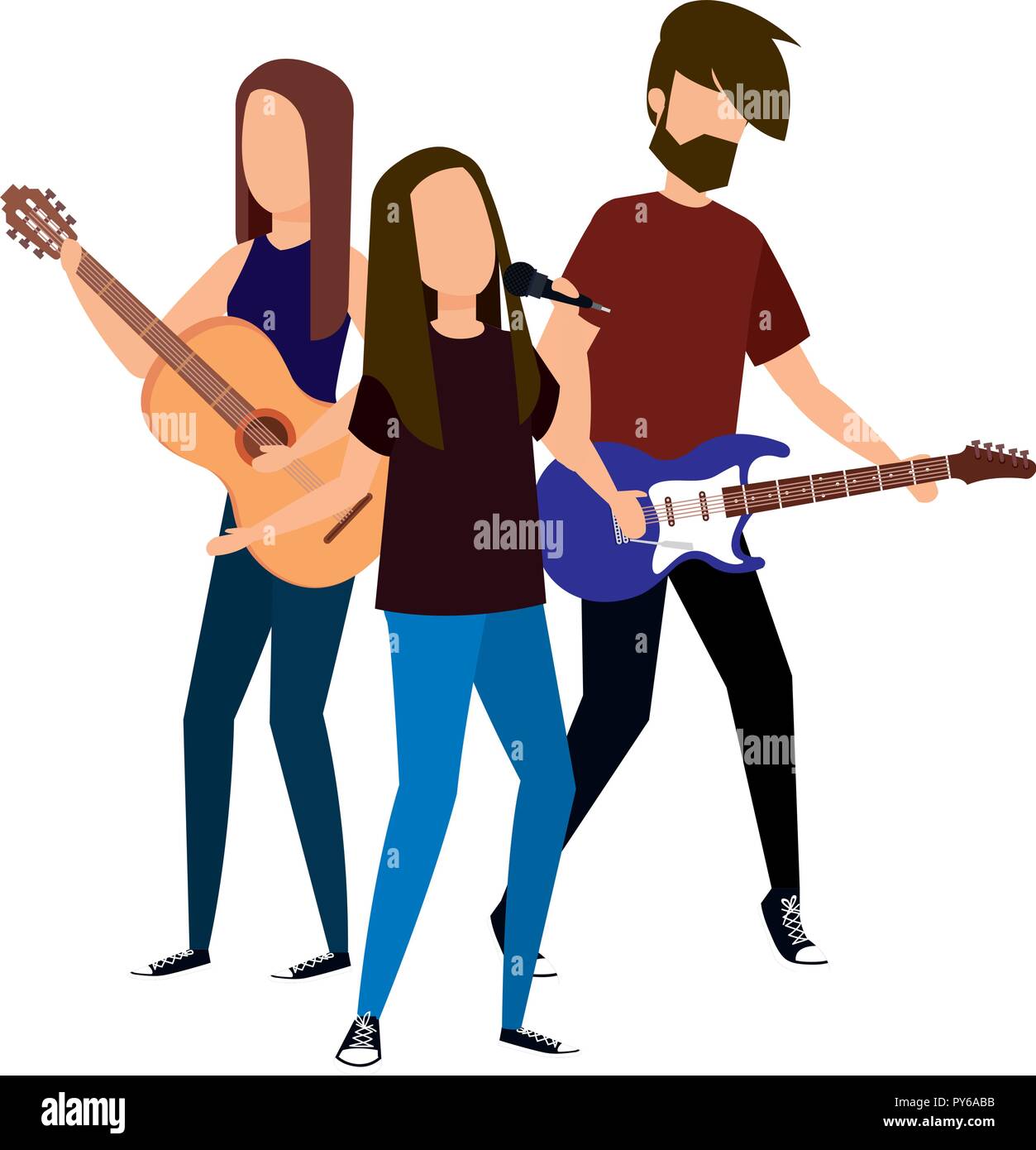 musical band avatars characters vector illustration design Stock Vector ...