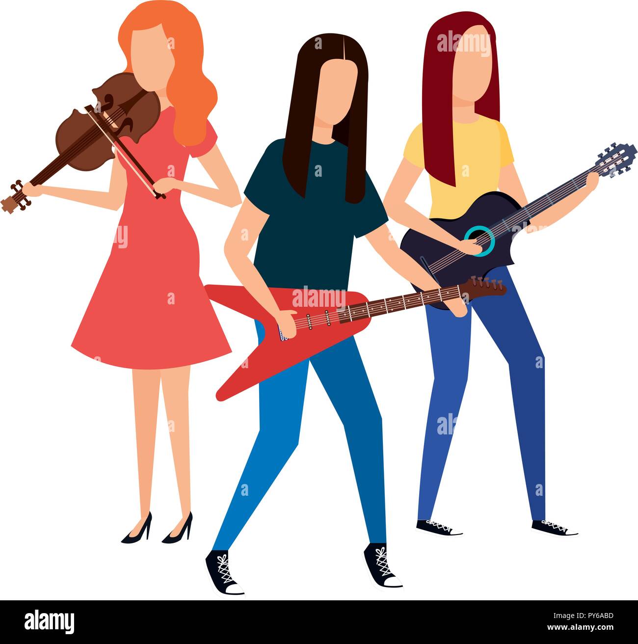 musical band avatars characters vector illustration design Stock Vector ...