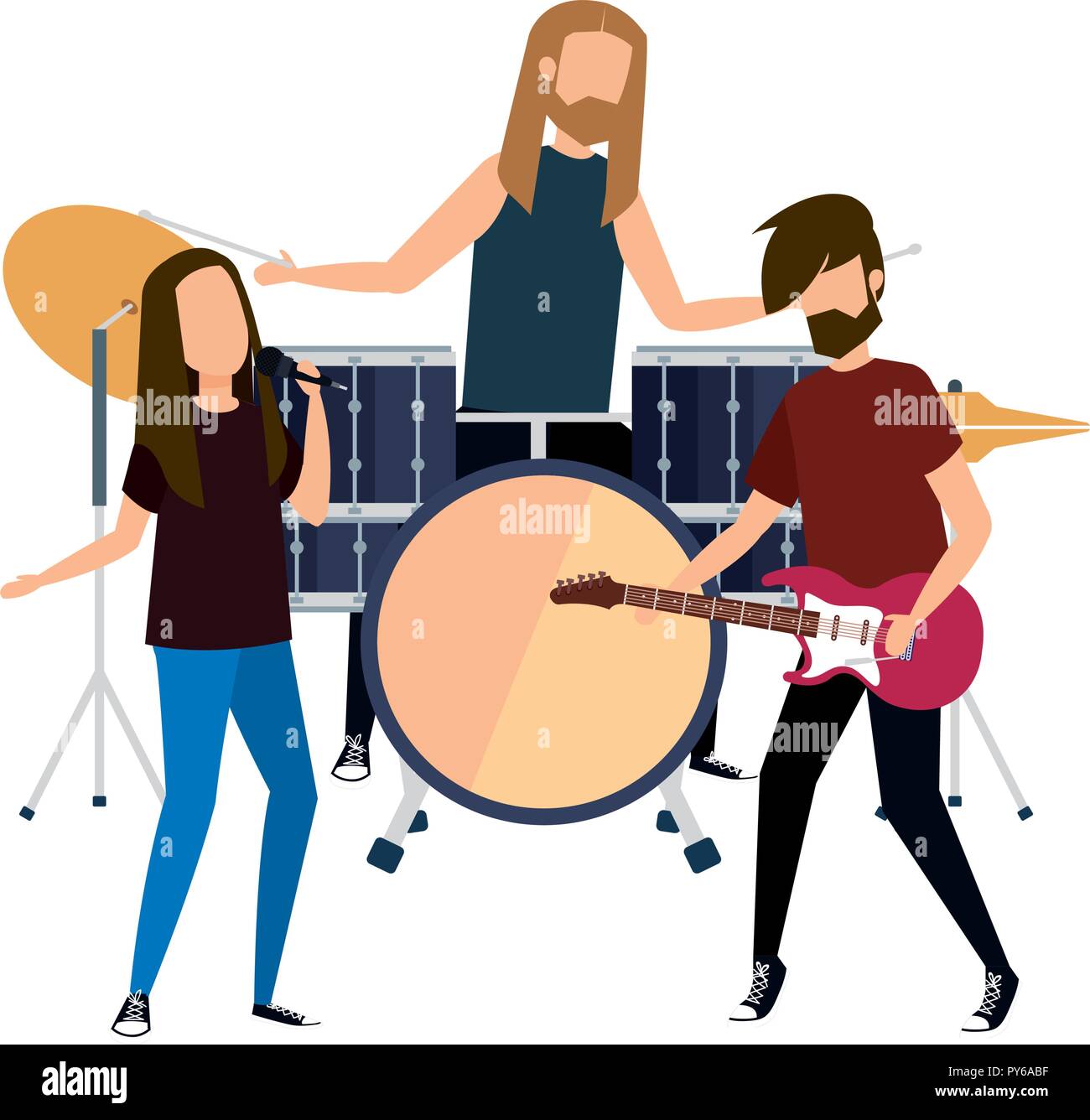 musical band avatars characters vector illustration design Stock Vector ...