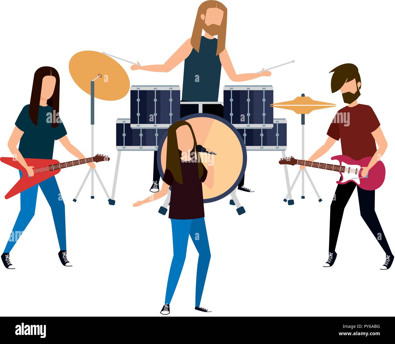 musical band avatars characters vector illustration design Stock Vector ...