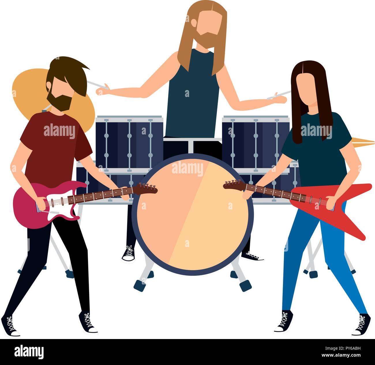 musical band avatars characters vector illustration design Stock Vector ...