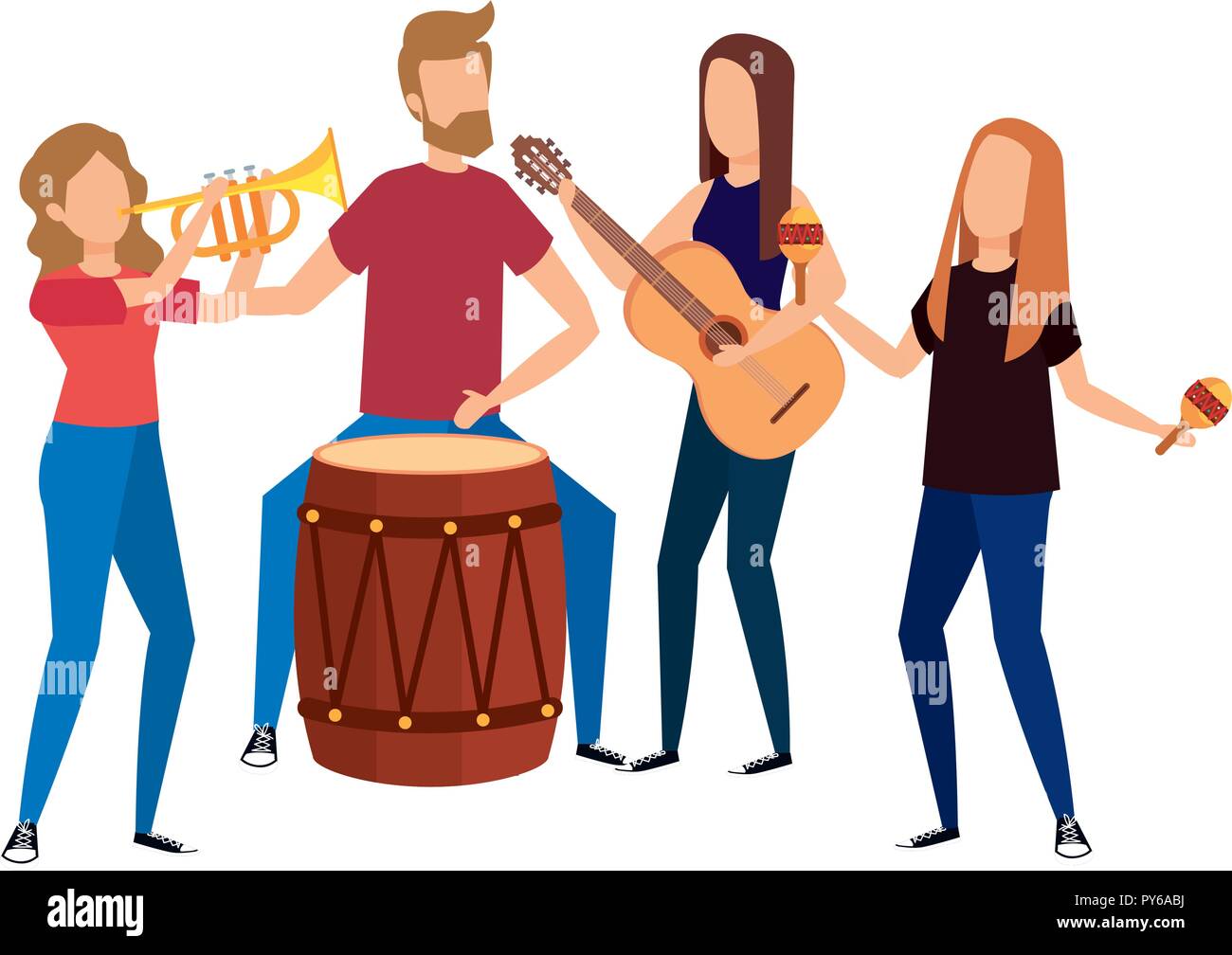 musical band avatars characters vector illustration design Stock Vector ...
