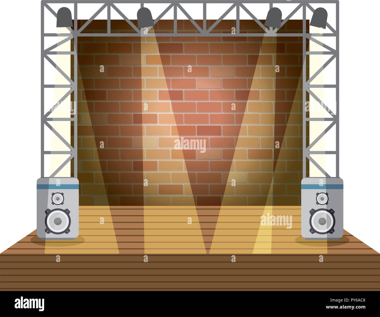 concert stage with speakers scene vector illustration design Stock ...