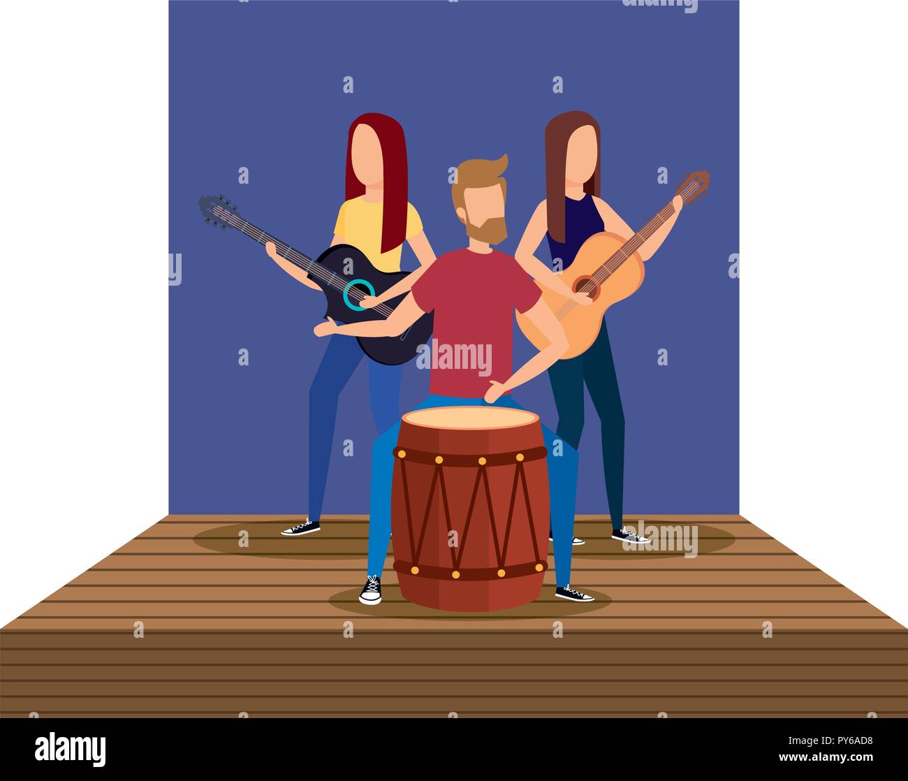 musical band on stage avatars characters vector illustration design ...