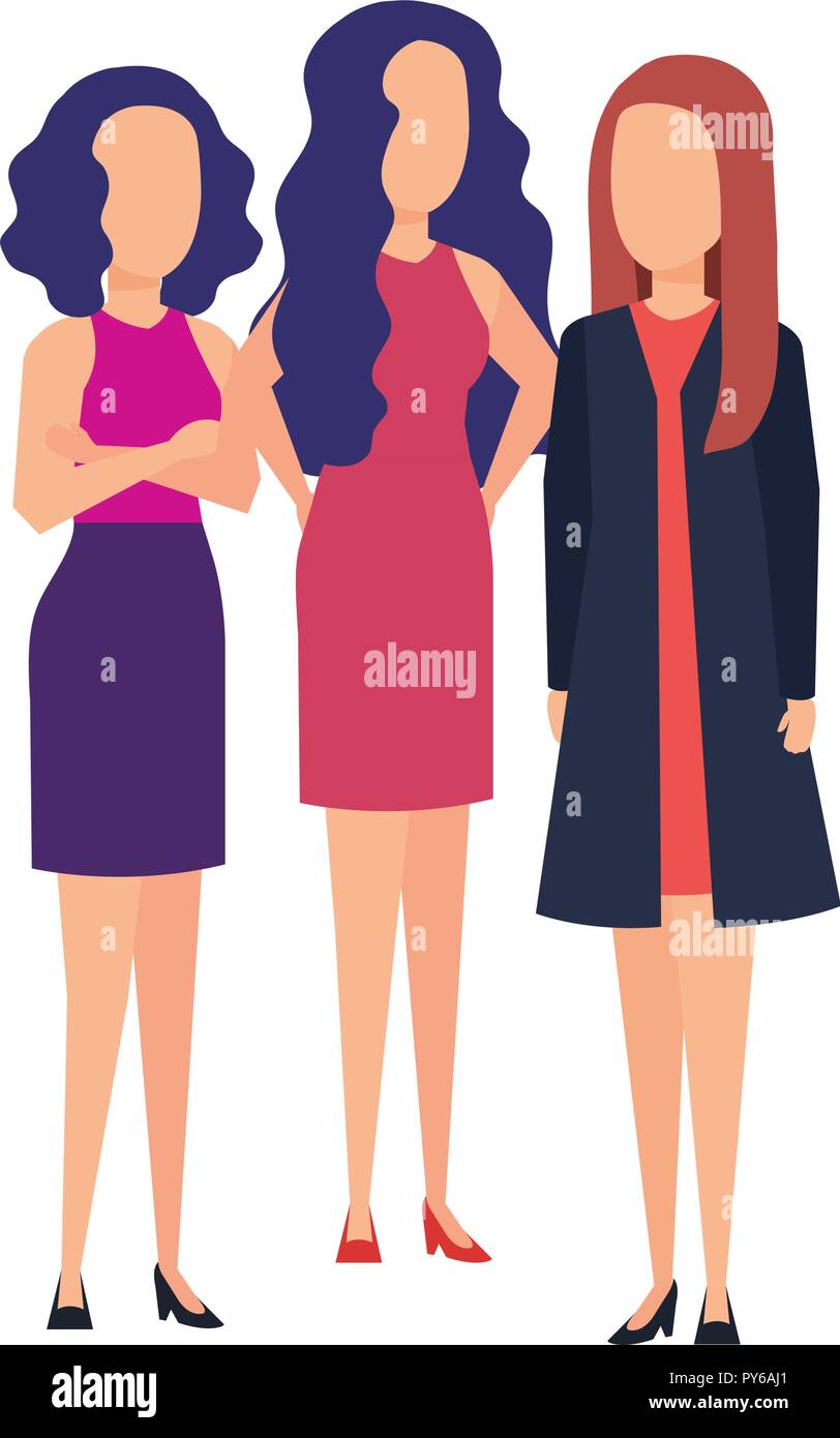 Elegant Businesswomen Avatars Characters Vector Illustration Design Stock Vector Image And Art Alamy