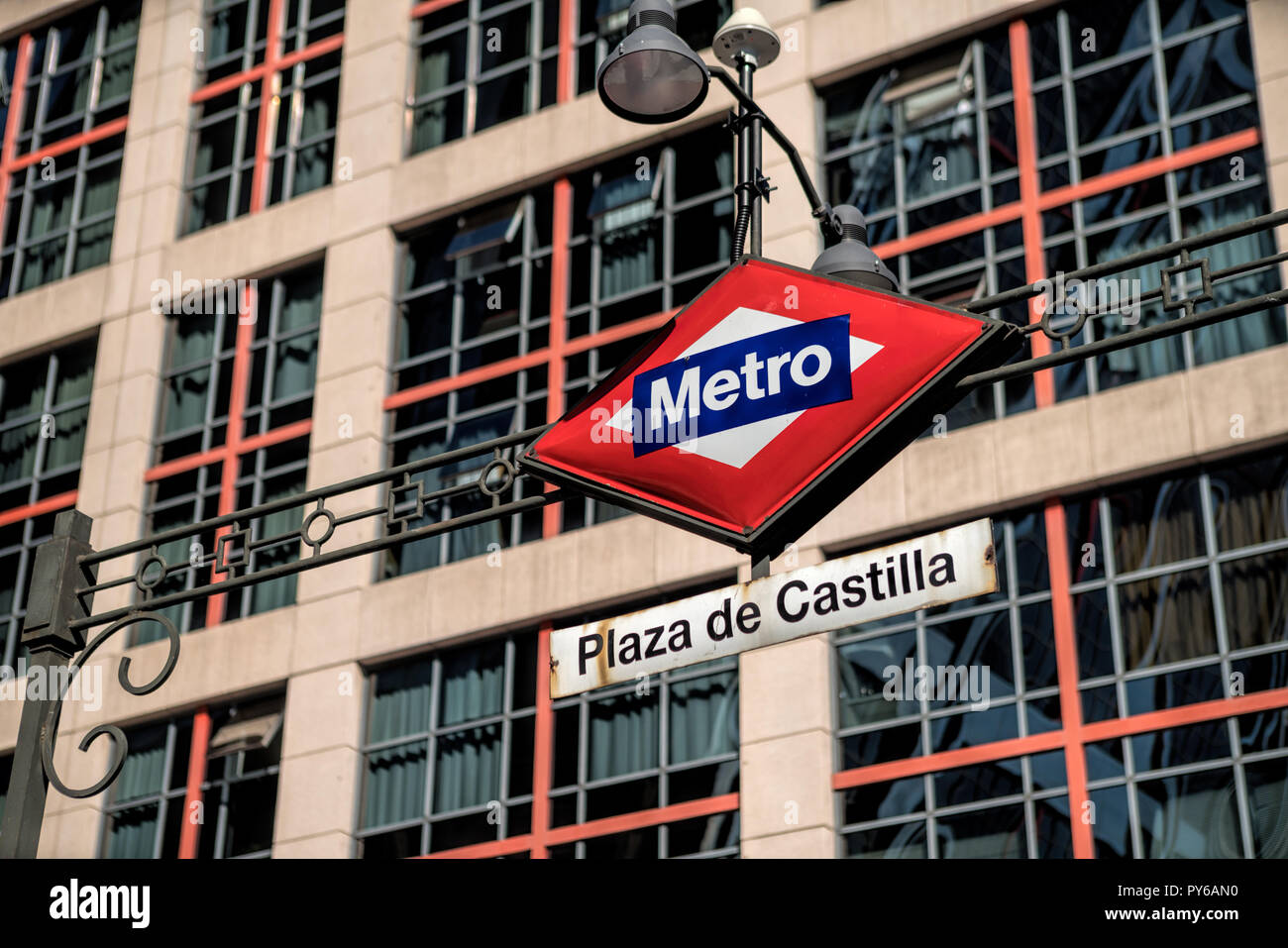 Metro Station Sign in Madrid Spain Stock Photo - Alamy