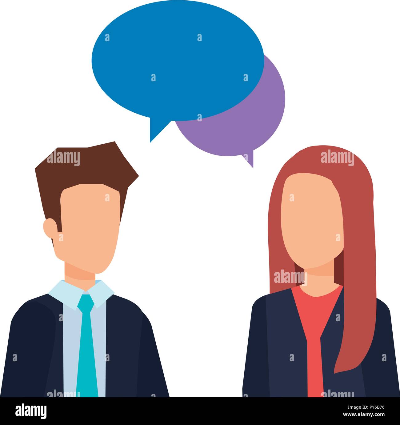elegant business couple talking vector illustration design Stock Vector ...