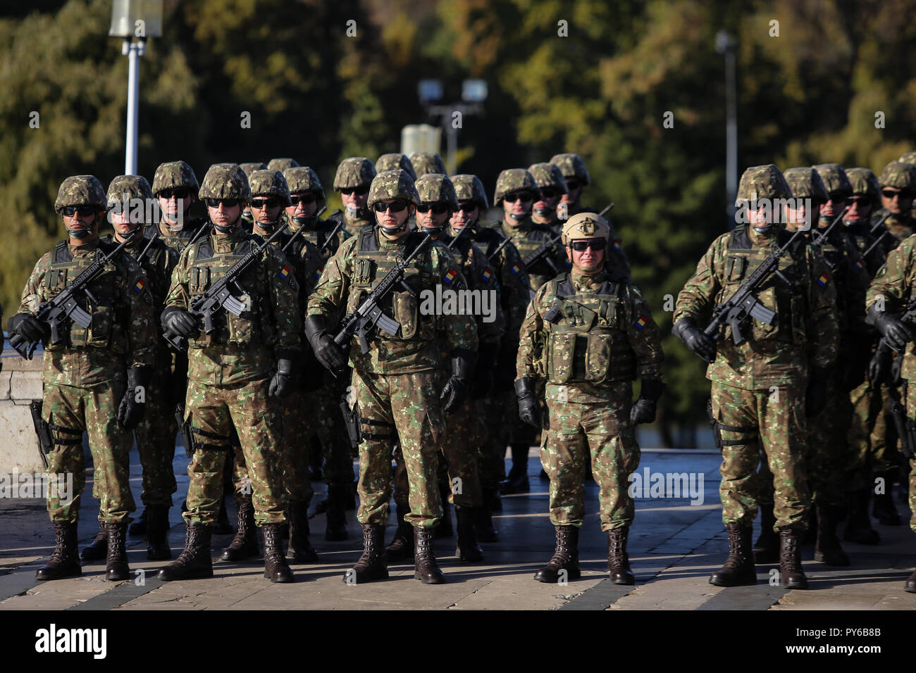 BUCHAREST, ROMANIA - October 25, 2018: Romanian special forces soldiers ...