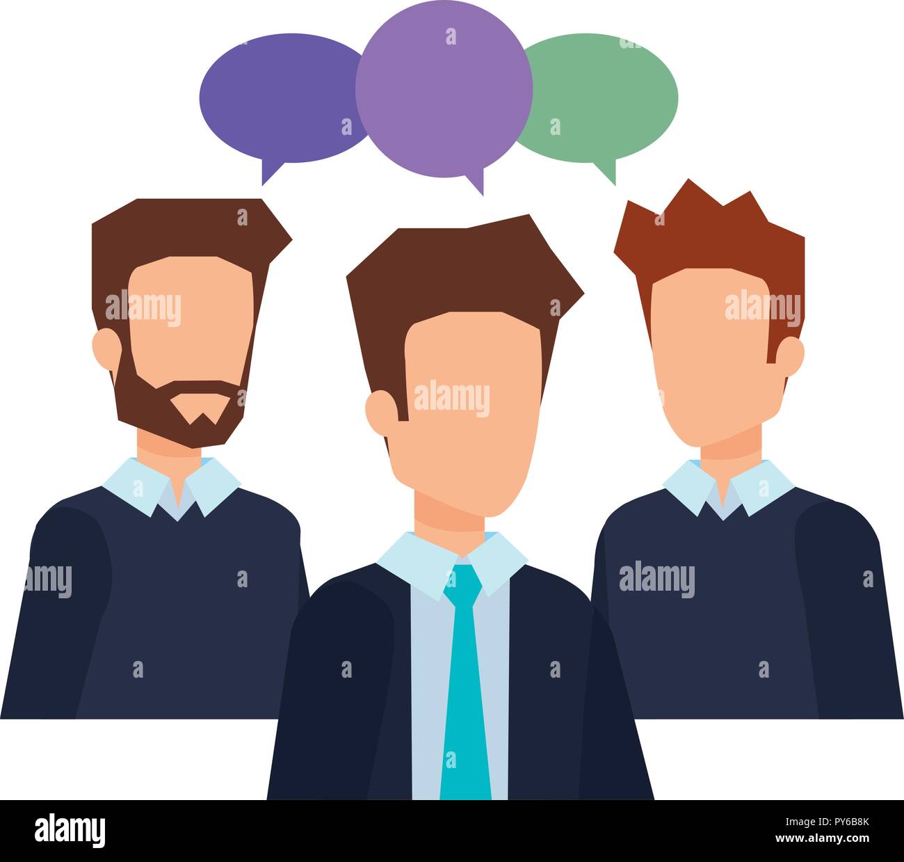 elegant businessmen talking characters vector illustration design Stock ...