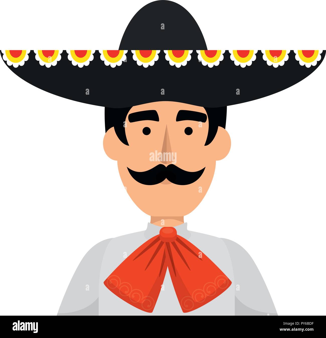 traditional mexican mariachi character vector illustration design Stock ...
