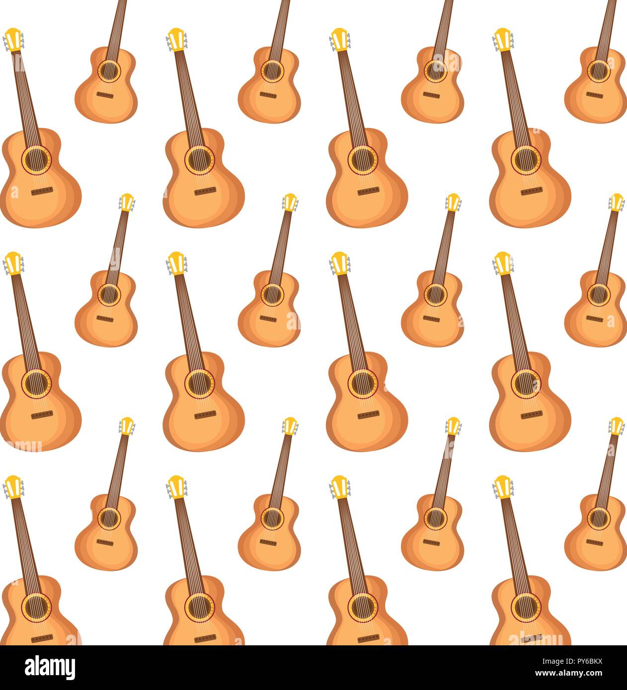 mexican guitarron instruments pattern vector illustration design Stock ...