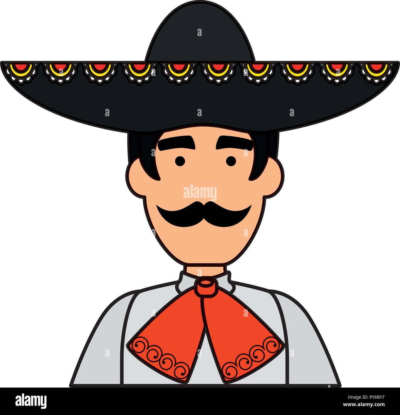 traditional mexican mariachi character vector illustration design Stock ...