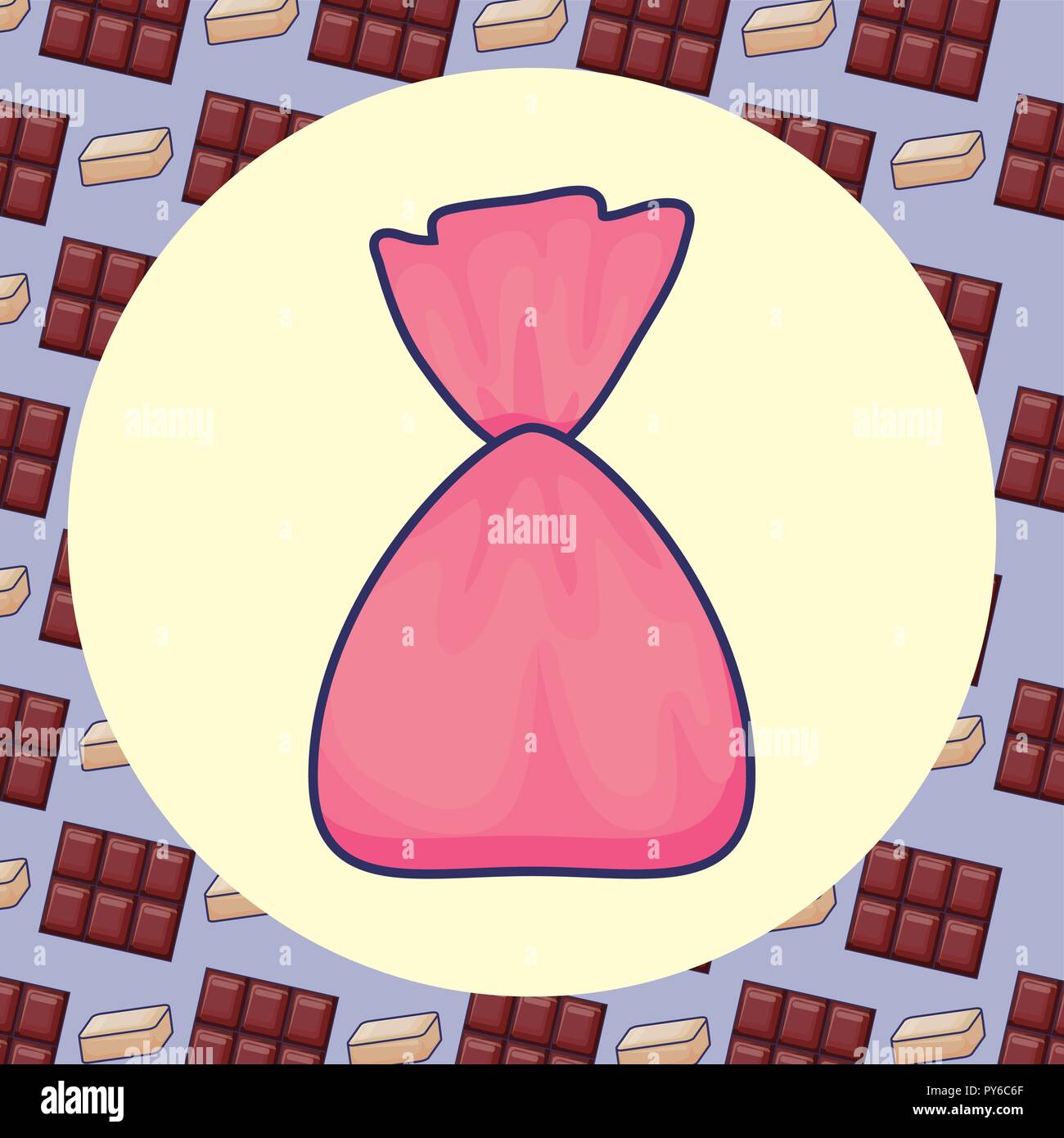 candy bag icon over candies background, vector illustration Stock ...