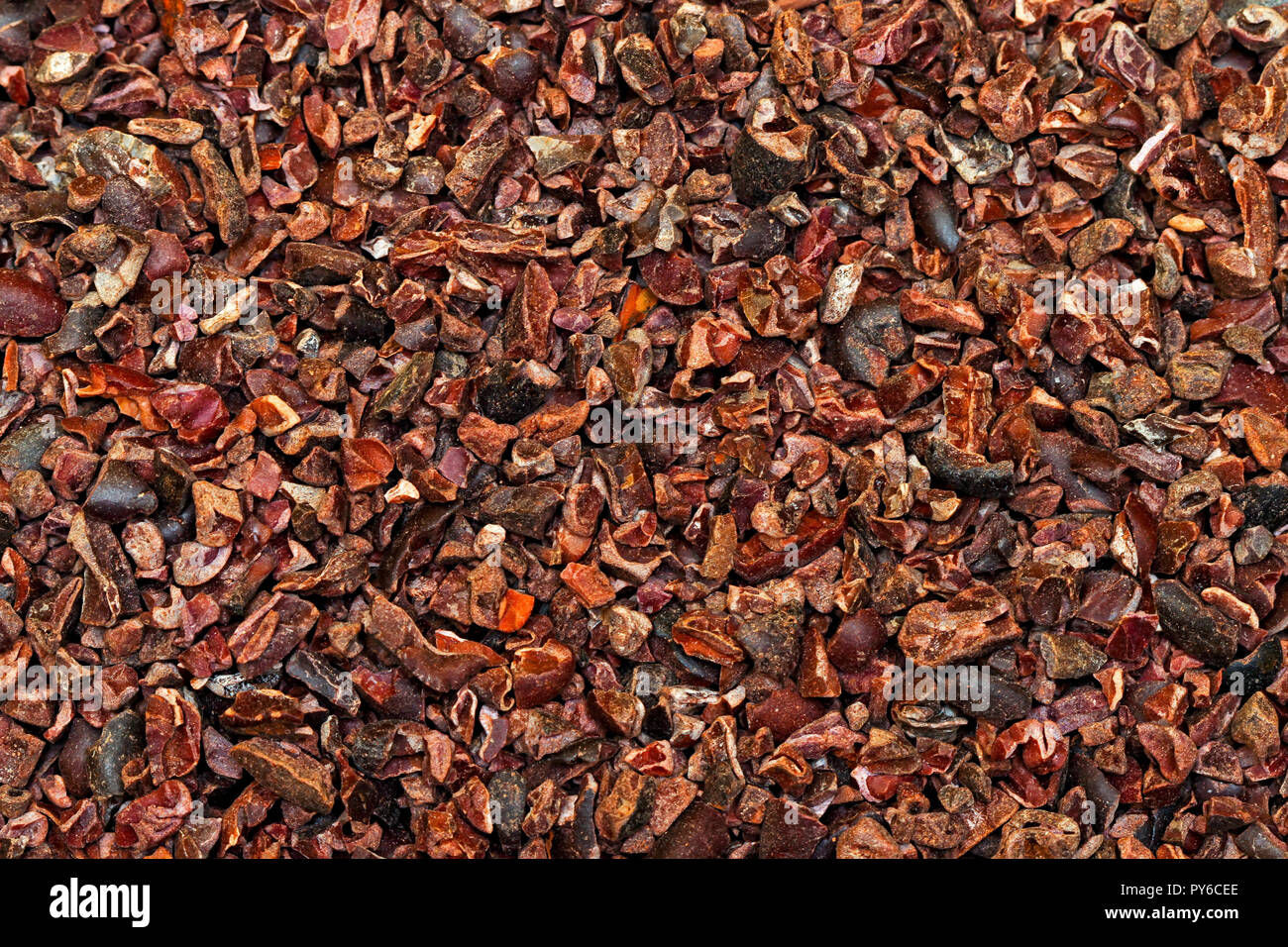 Bunch of raw organic crushed cocoa nibs Stock Photo - Alamy