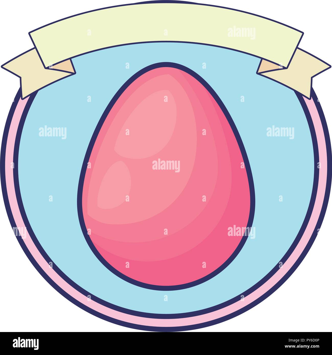 emblem with egg candy icon over background, vector illustration Stock ...