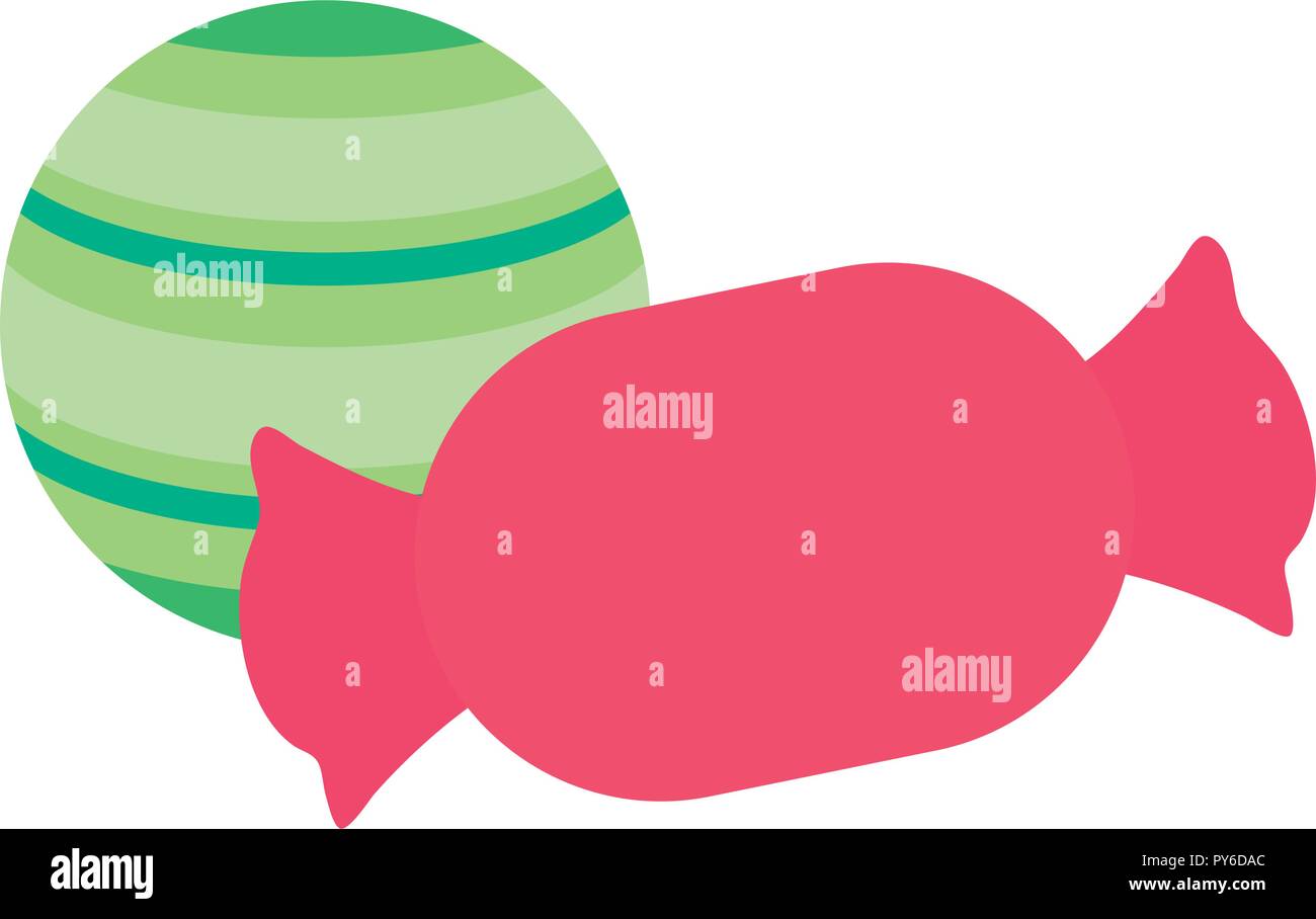 round candy and candy over white background, colorful design. vector ...
