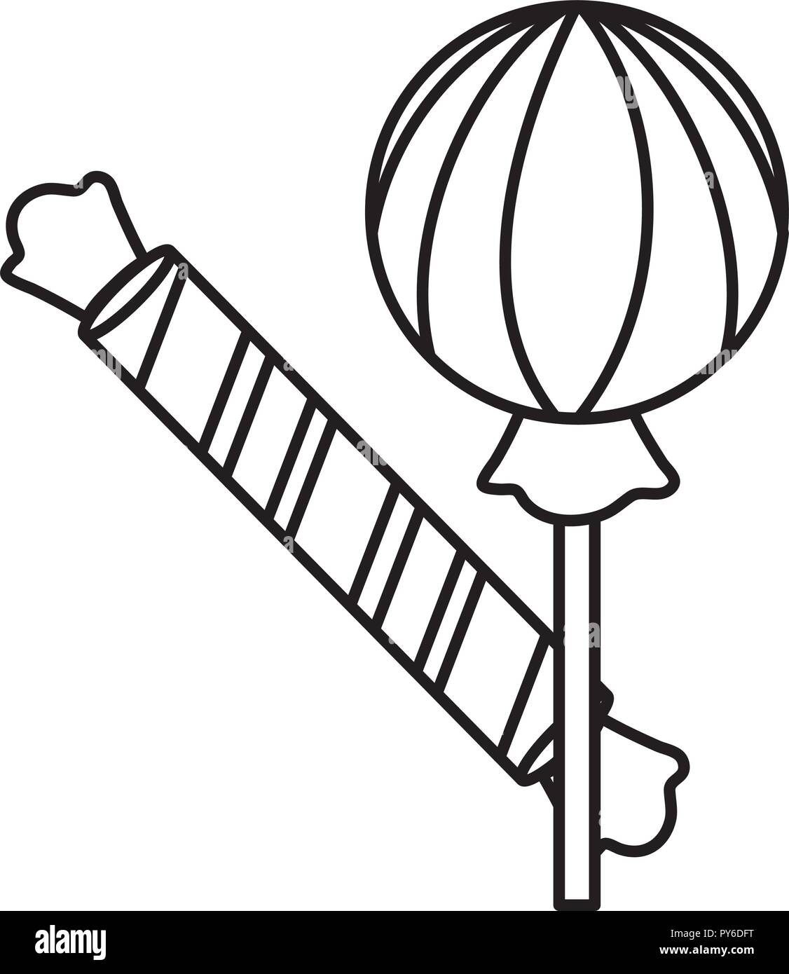 sweet lollipop and candy stick over white background, colorful design ...