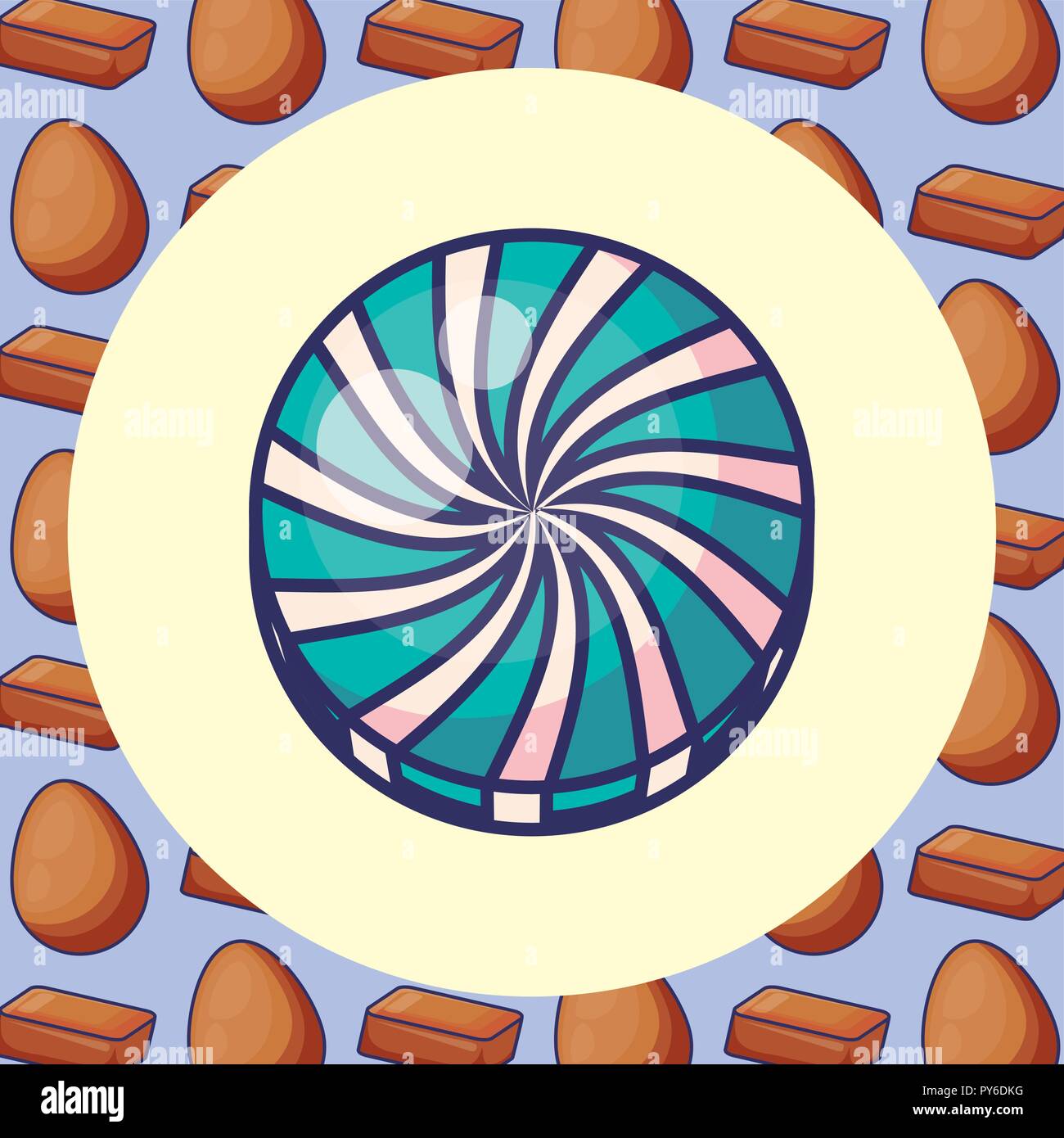 round candy icon over candies background, vector illustration Stock ...