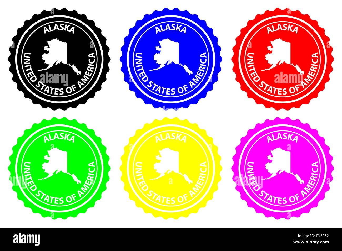 Alaska - rubber stamp - vector, Alaska (United States of America) map ...