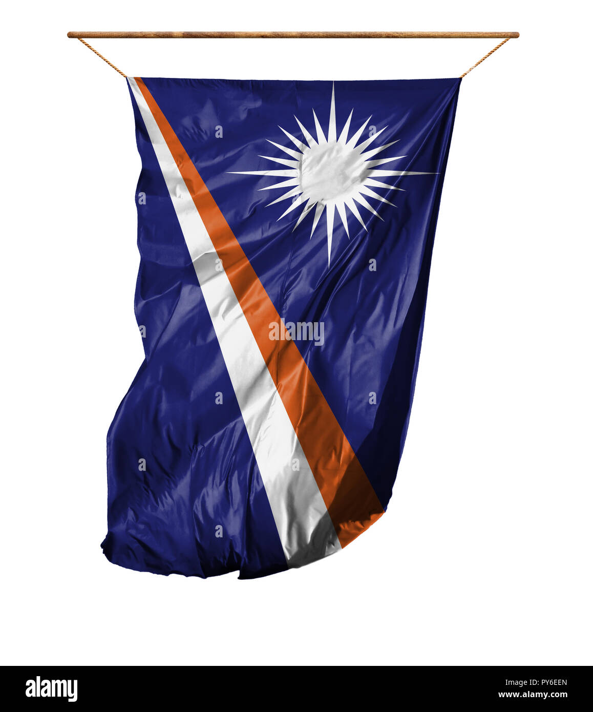 Flag of Marshall Islands. Vertical flag.Isolated on a white background ...