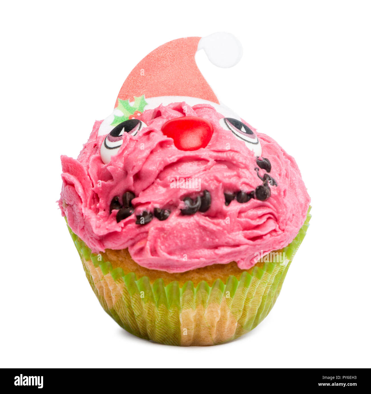 Christmas cupcake on white background in front of white background ...