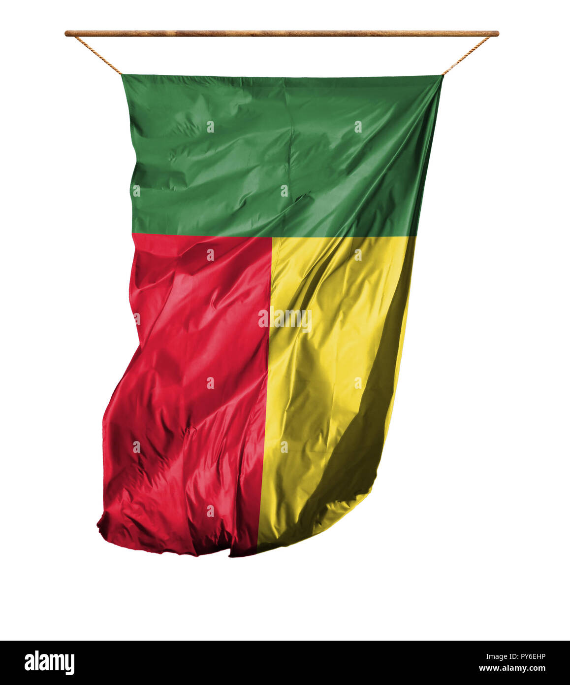 Flag of Benin. Vertical flag.Isolated on a white background Stock Photo ...