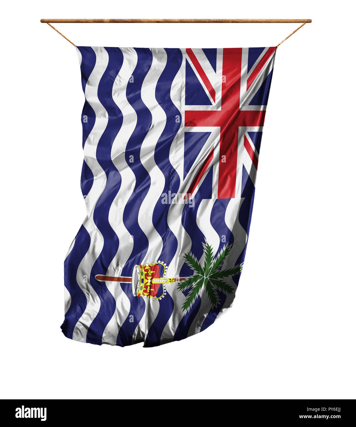 Flag of British Territory in the Indian Ocean. Vertical flag.Isolated ...