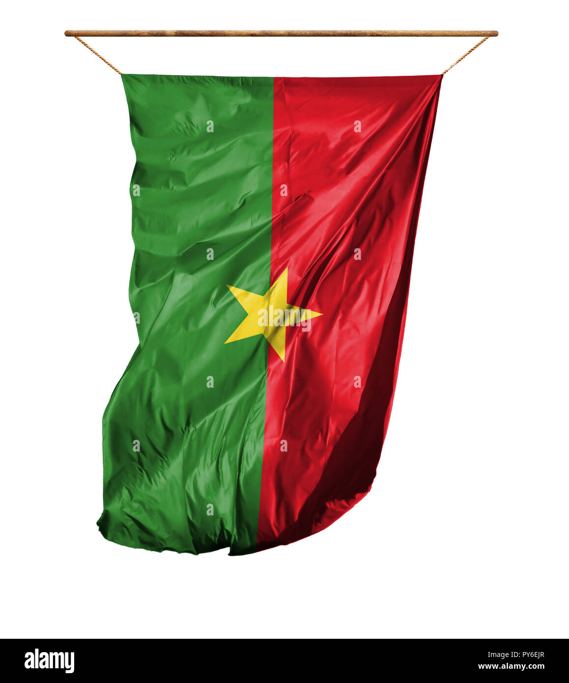 Flag of Burkina Faso. Vertical flag.Isolated on a white background ...