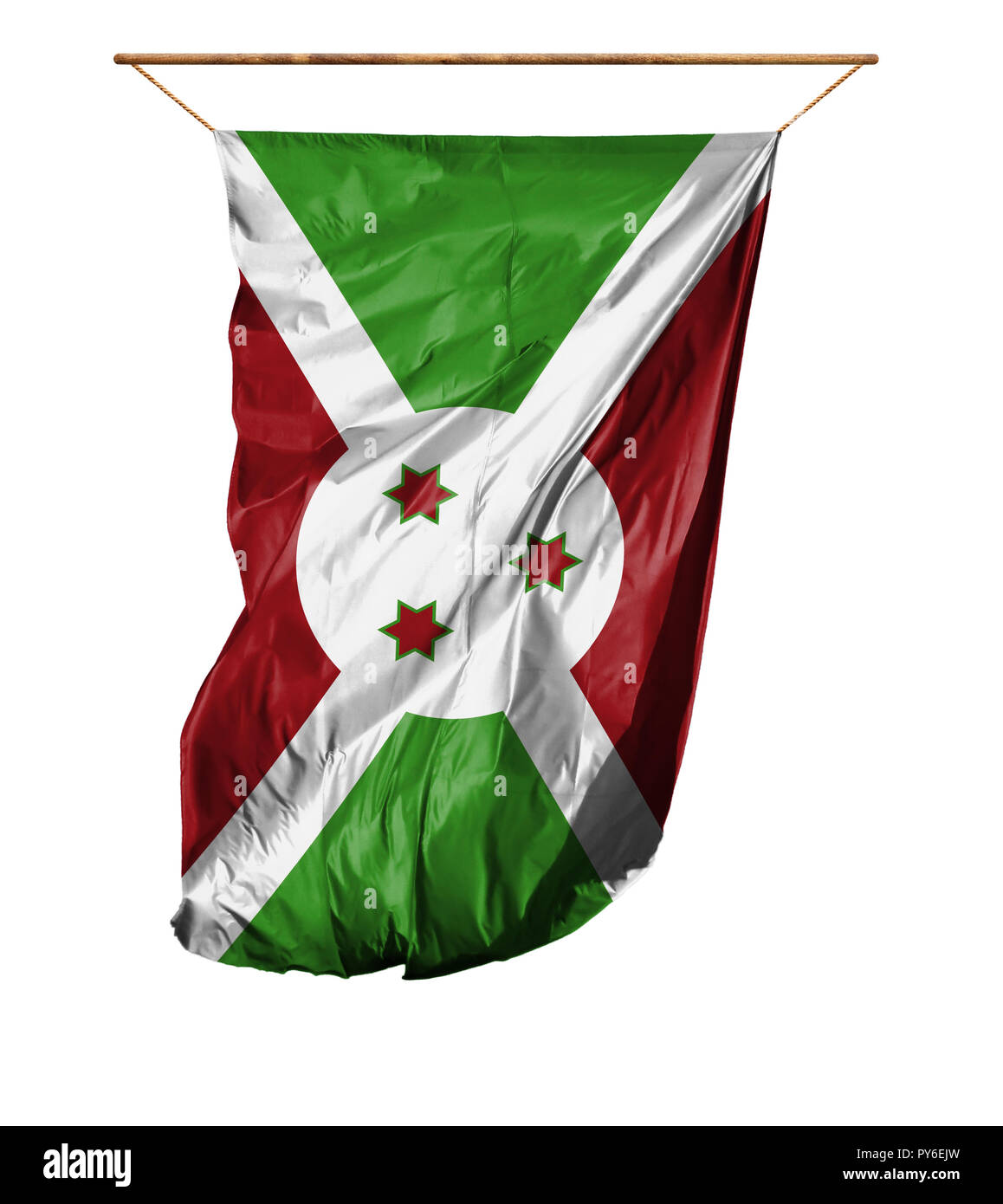 Flag of Burundi. Vertical flag.Isolated on a white background Stock ...