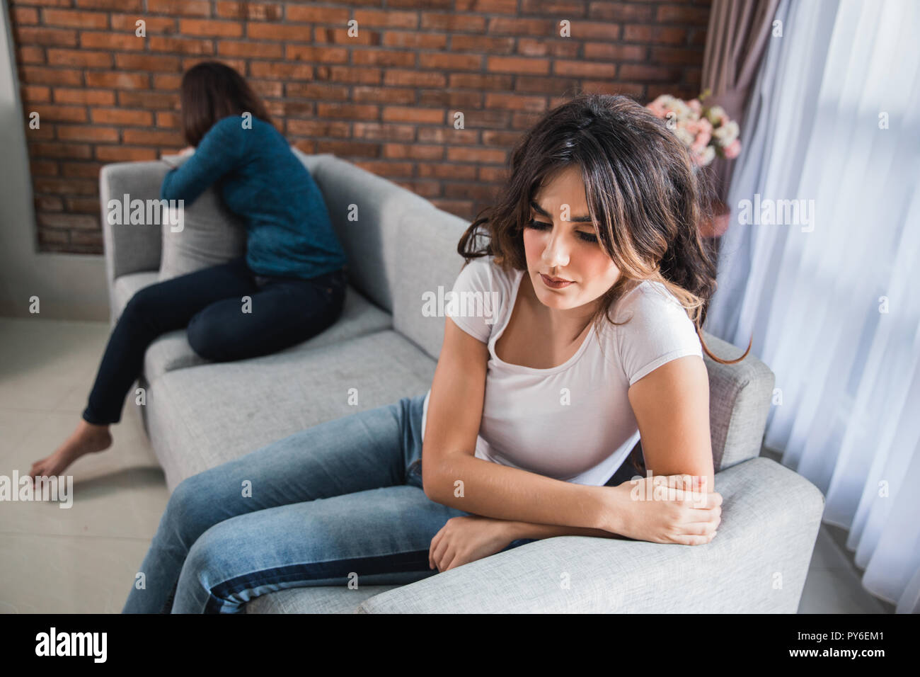 two best friend does not want to talk to each other. fighting concept ...