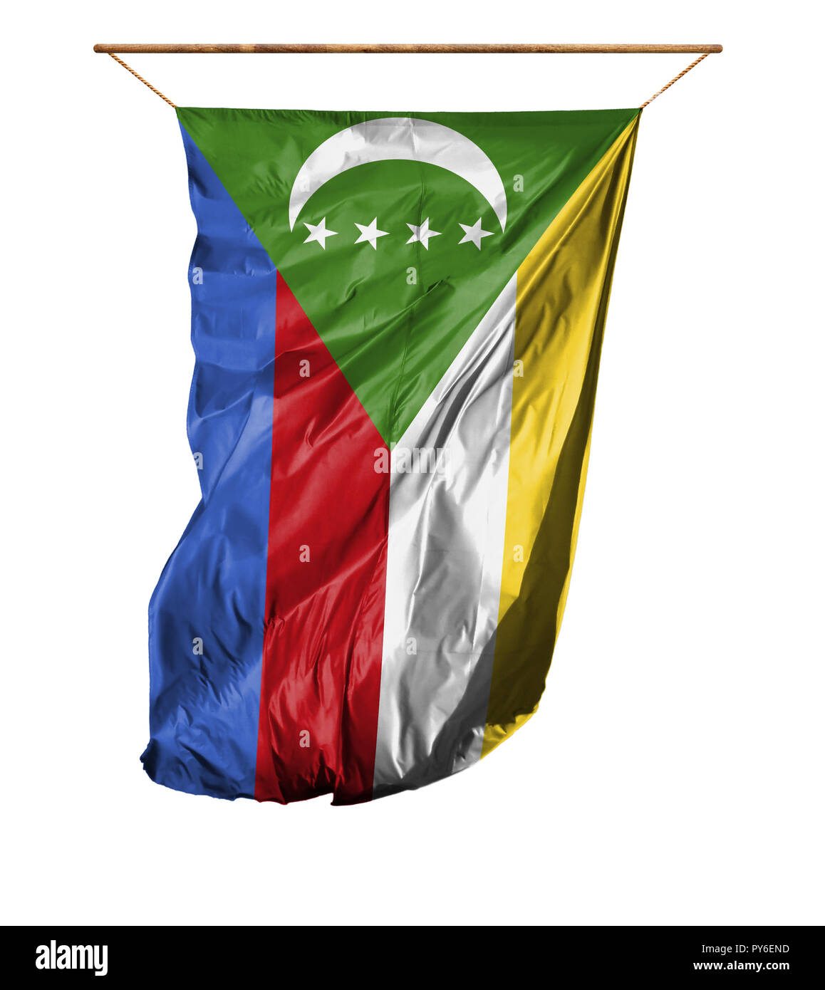 Flag of Comoros. Vertical flag.Isolated on a white background Stock ...