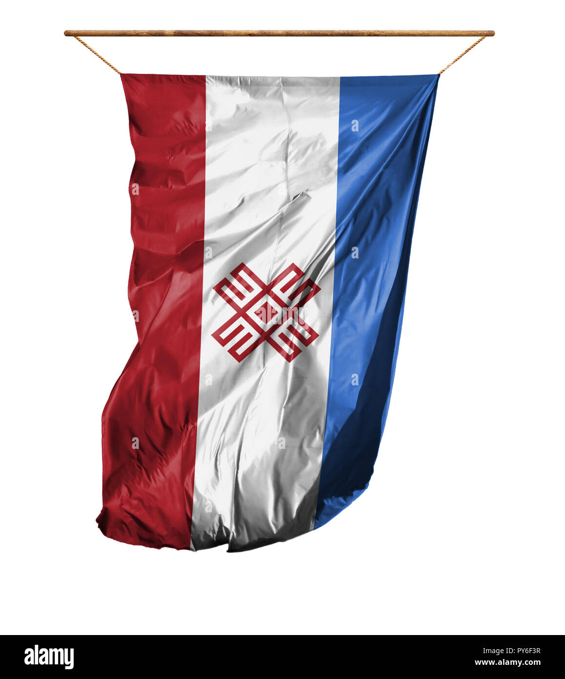 Flag of Mari El. Vertical flag.Isolated on a white background Stock ...