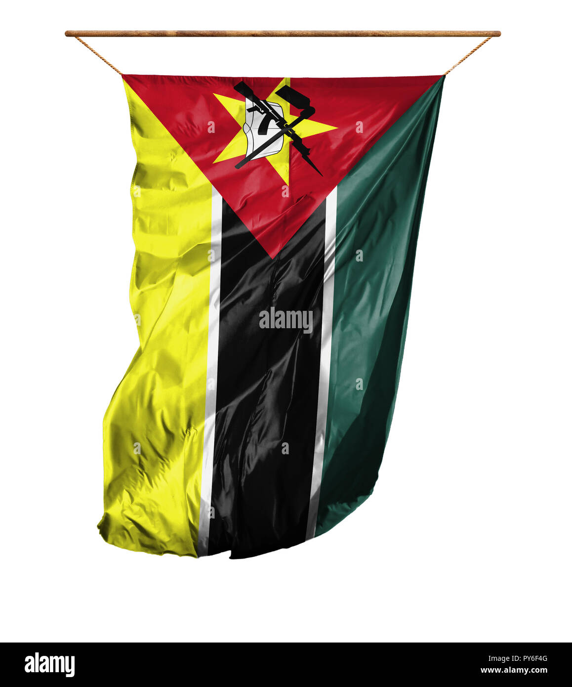 Flag of Mozambique. Vertical flag.Isolated on a white background Stock ...