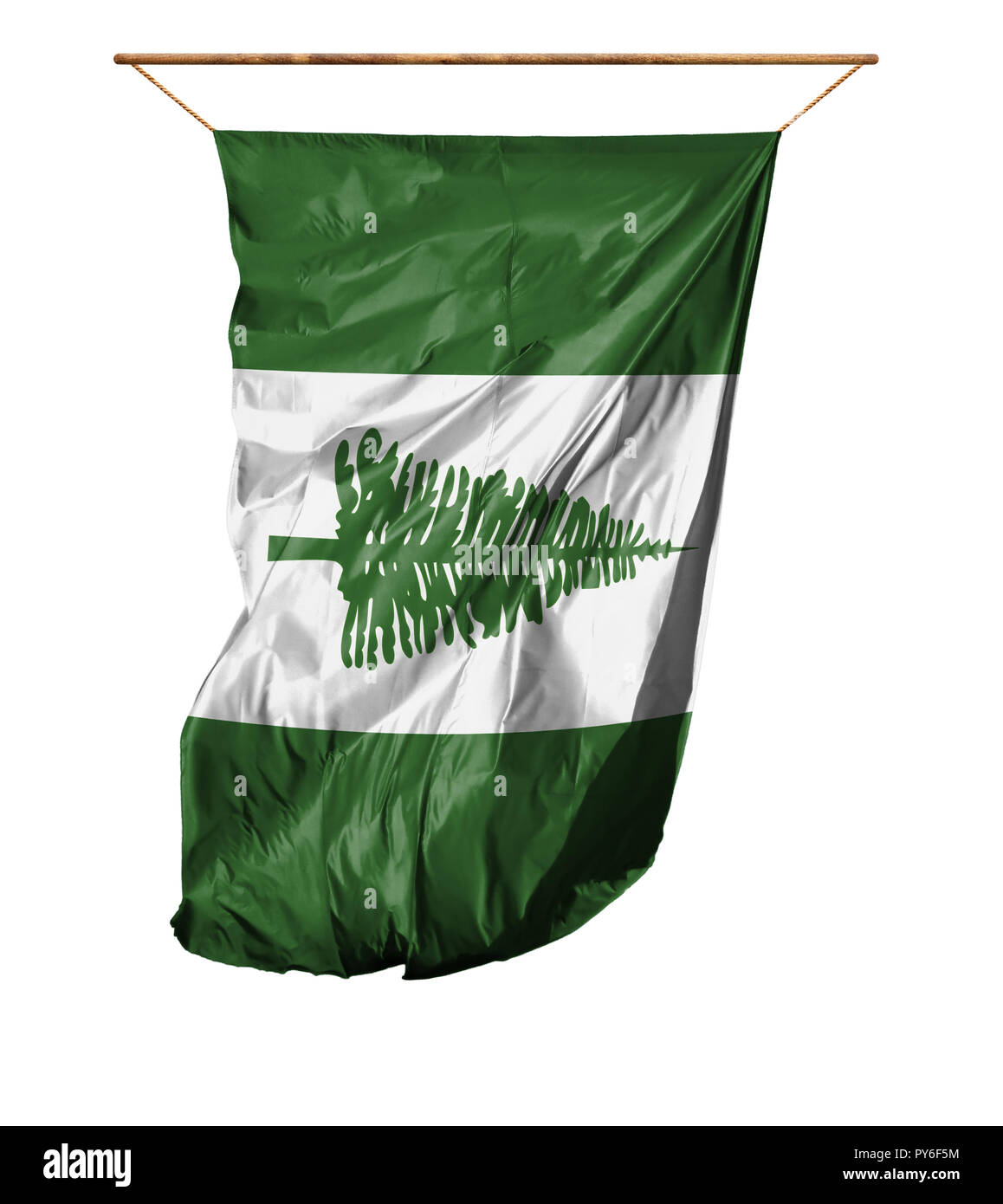 Flag of Norfolk Island. Vertical flag.Isolated on a white background ...