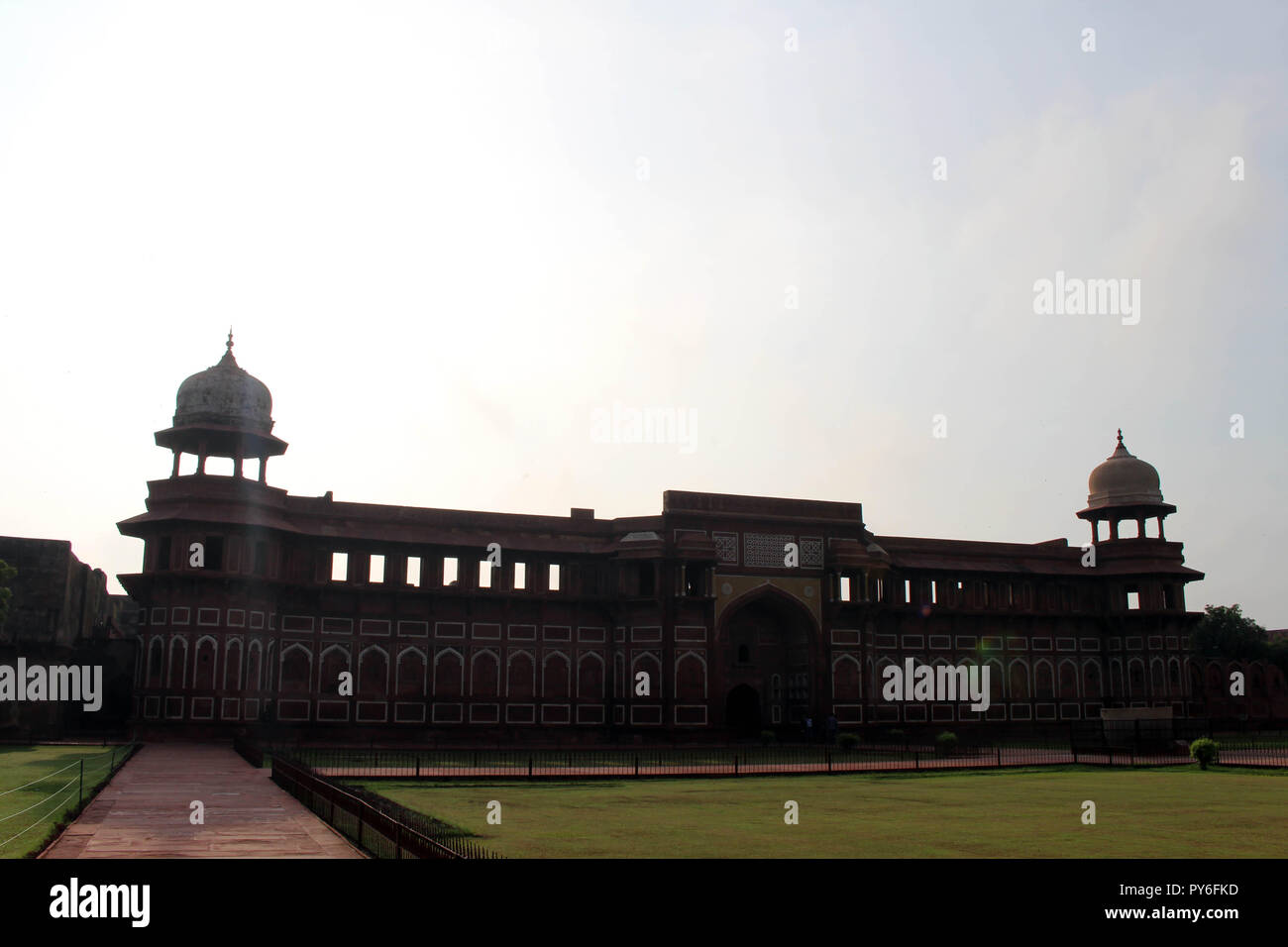 The magnificent detail of architecture inside the complex of Agra Fort ...