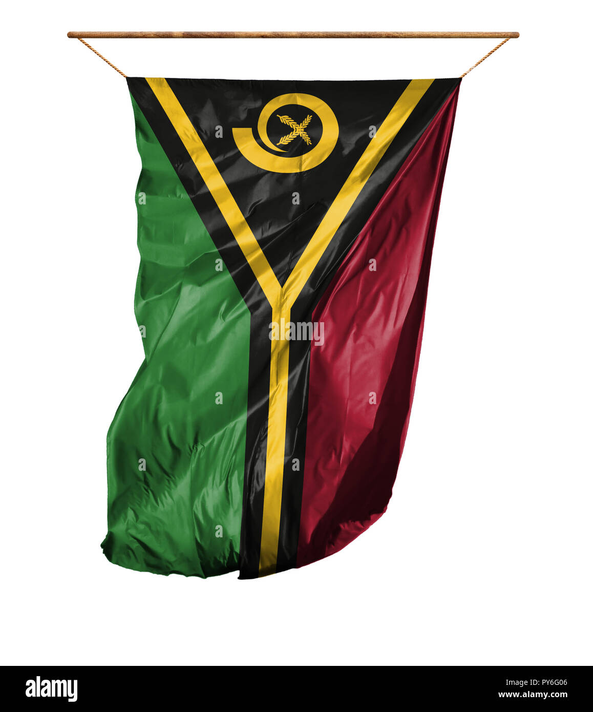 Flag of Vanuatu. Vertical flag.Isolated on a white background Stock ...