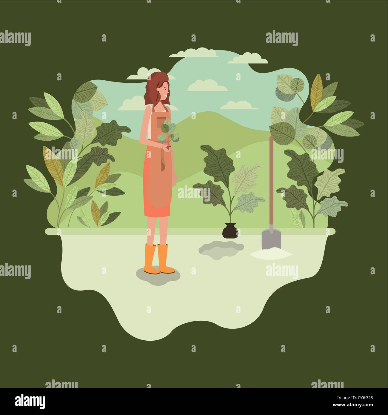 Forestry planting Stock Vector Images - Alamy