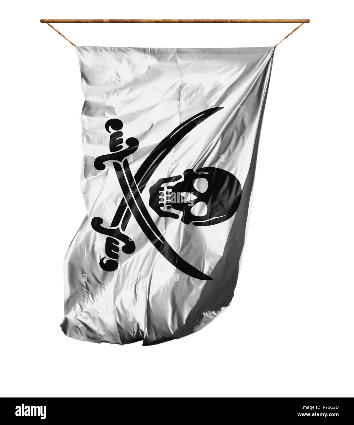 Flag of Pirates white. Vertical flag.Isolated on a white background ...