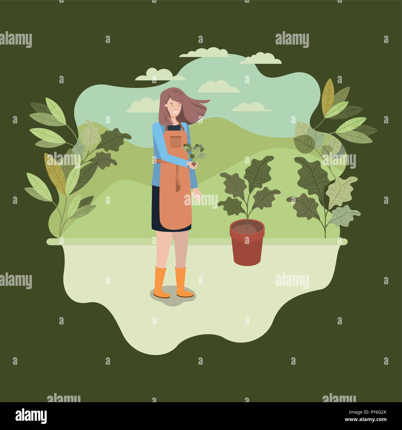 Forestry planting Stock Vector Images - Alamy
