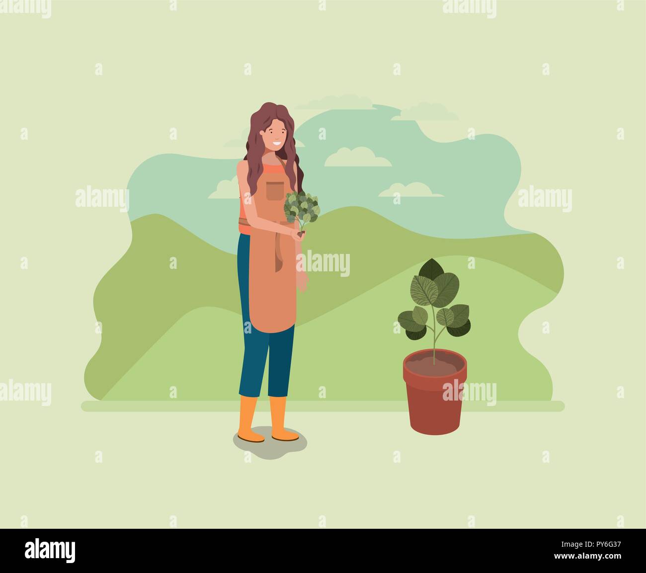 Forestry planting Stock Vector Images - Alamy