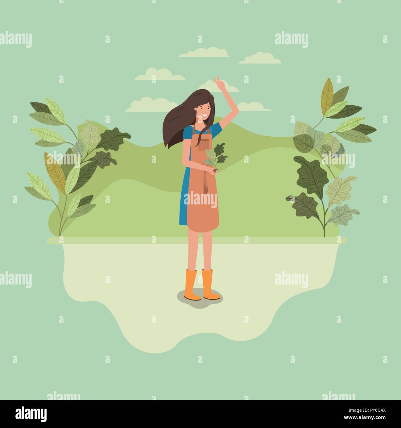 Forestry planting Stock Vector Images - Alamy