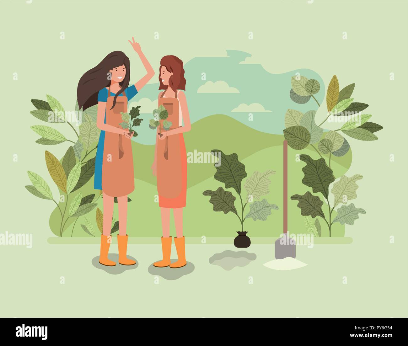 Forestry planting Stock Vector Images - Alamy