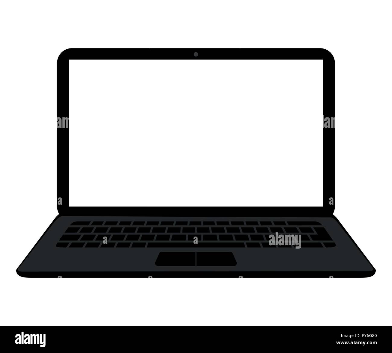 open laptop with white screen isolated on a white background vector ...
