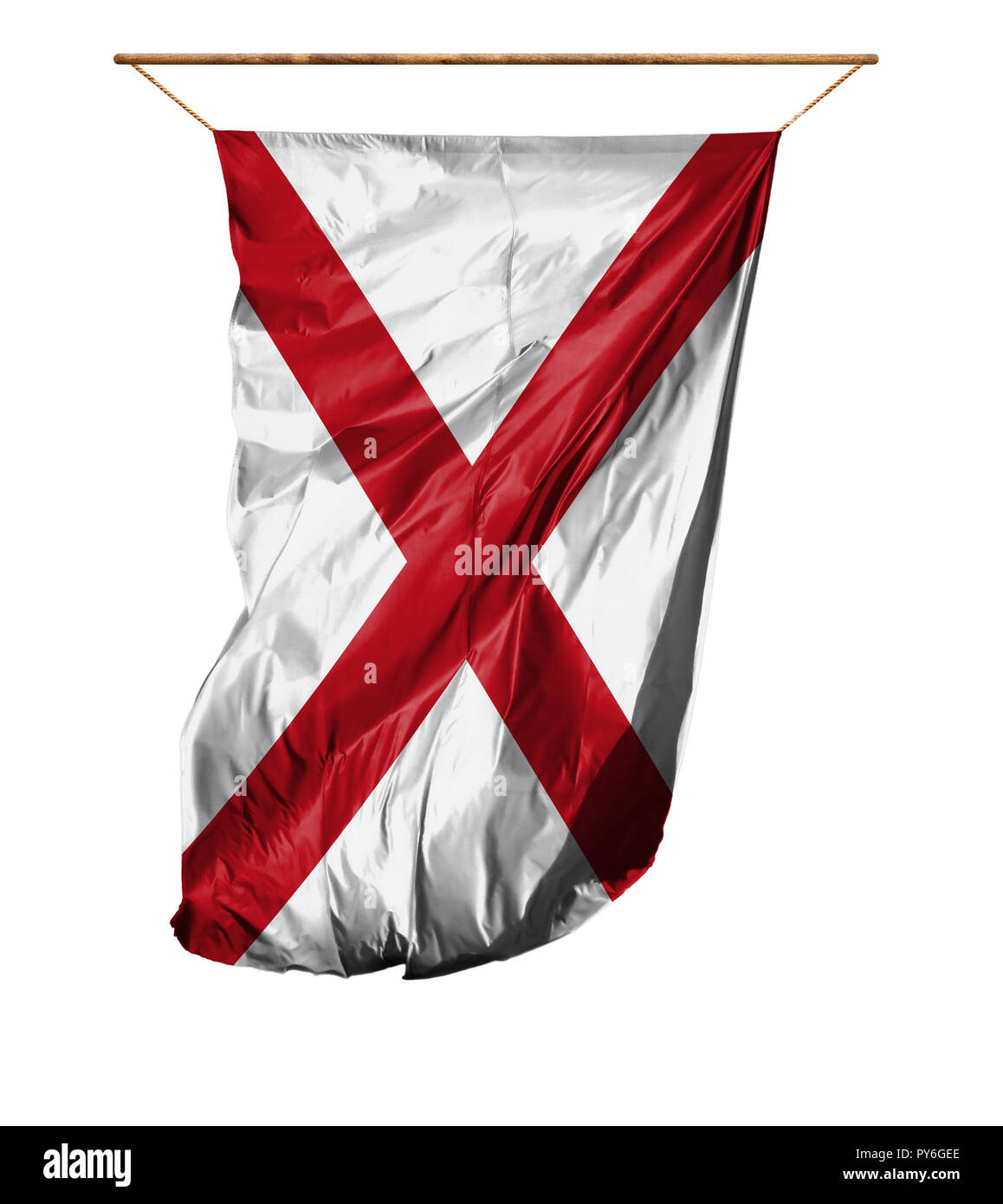 Flag State of Alabama. Vertical flag.Isolated on a white background ...